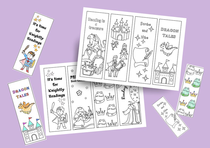 Printable Coloring Bookmarks Fantasy, Color Your Own Bookmarks, DIY ...