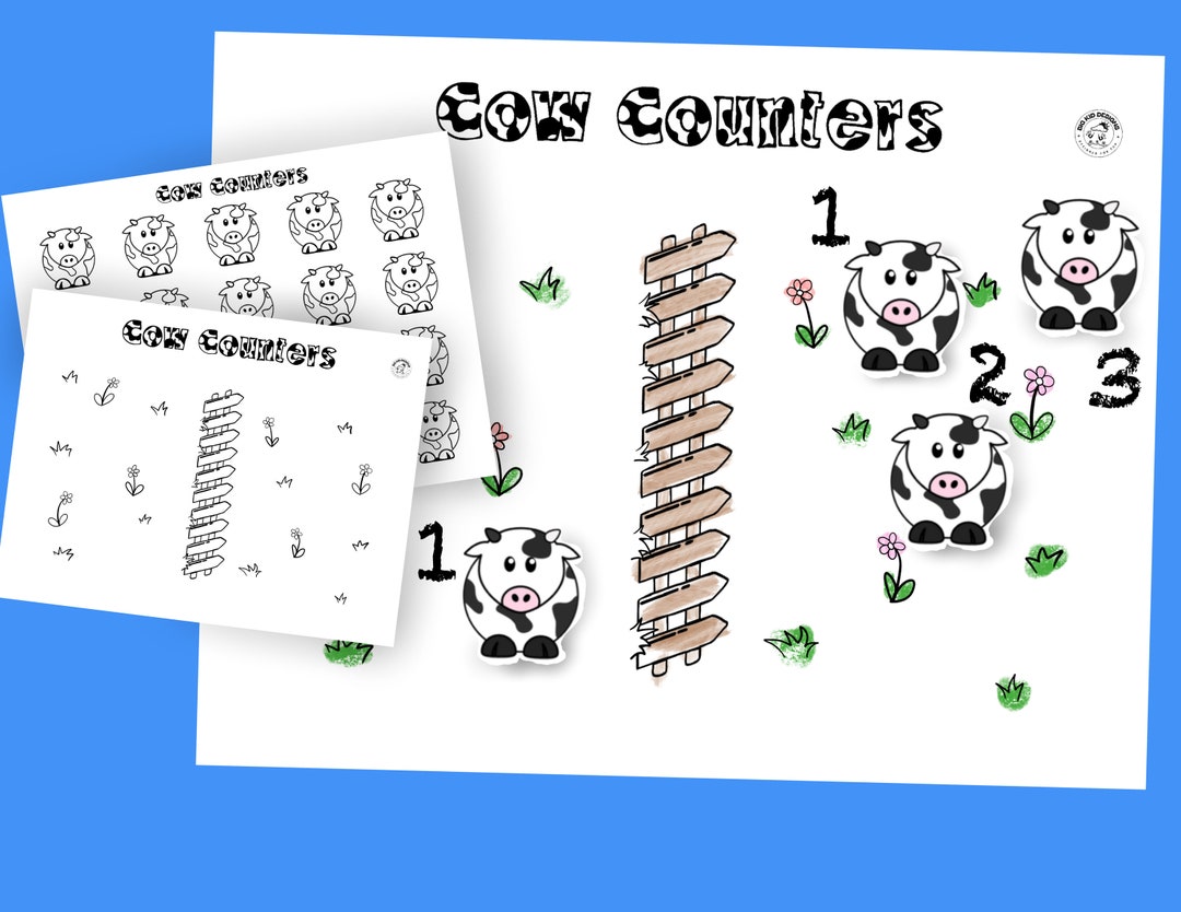 Printable Counters for Children Cows - Etsy