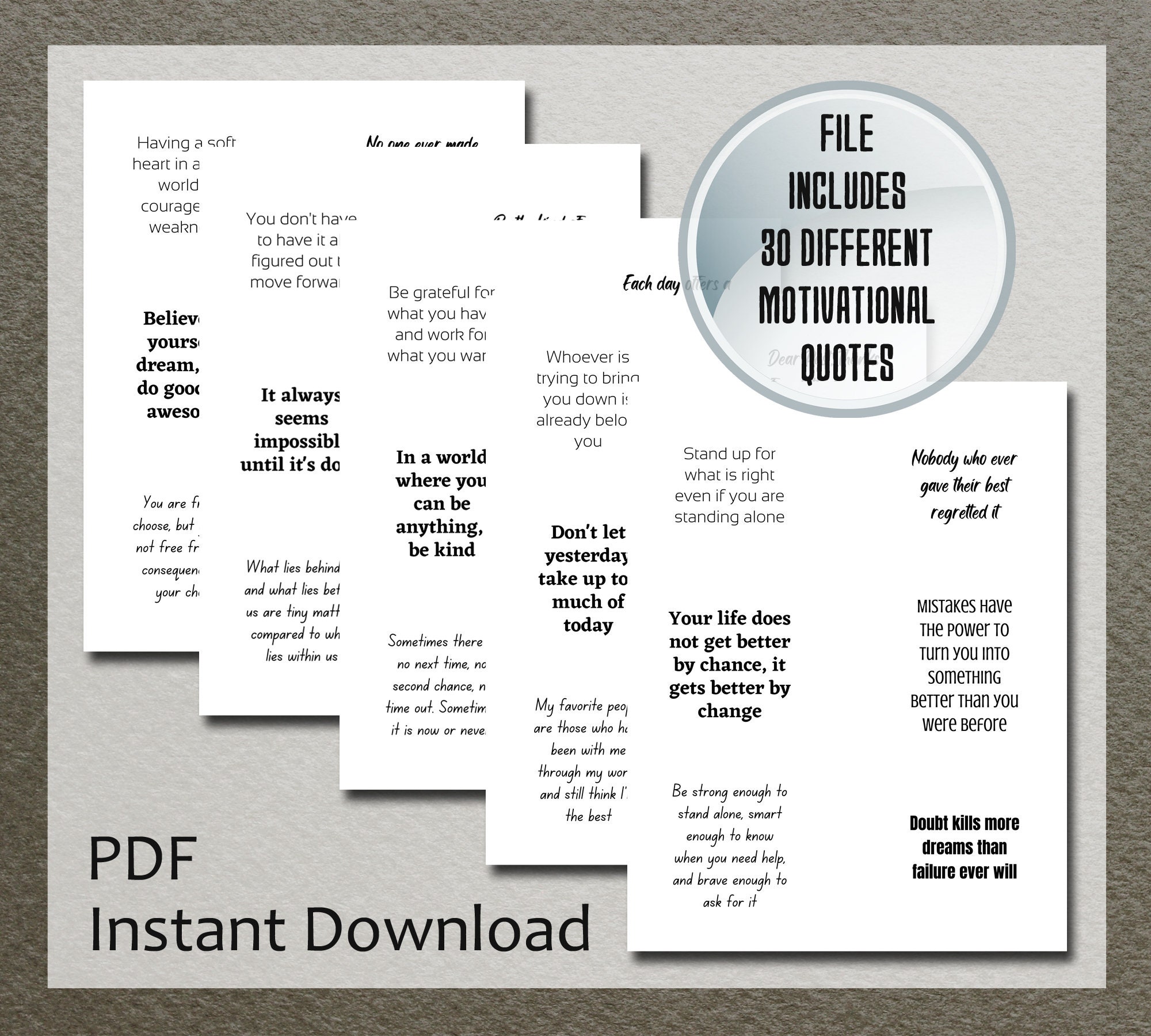 Printable Sticky Notes, Set 2 Teen College Inspirational Quotes ...