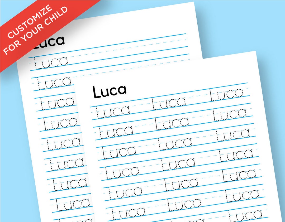 Printable Custom Name Tracing Worksheets - Etsy