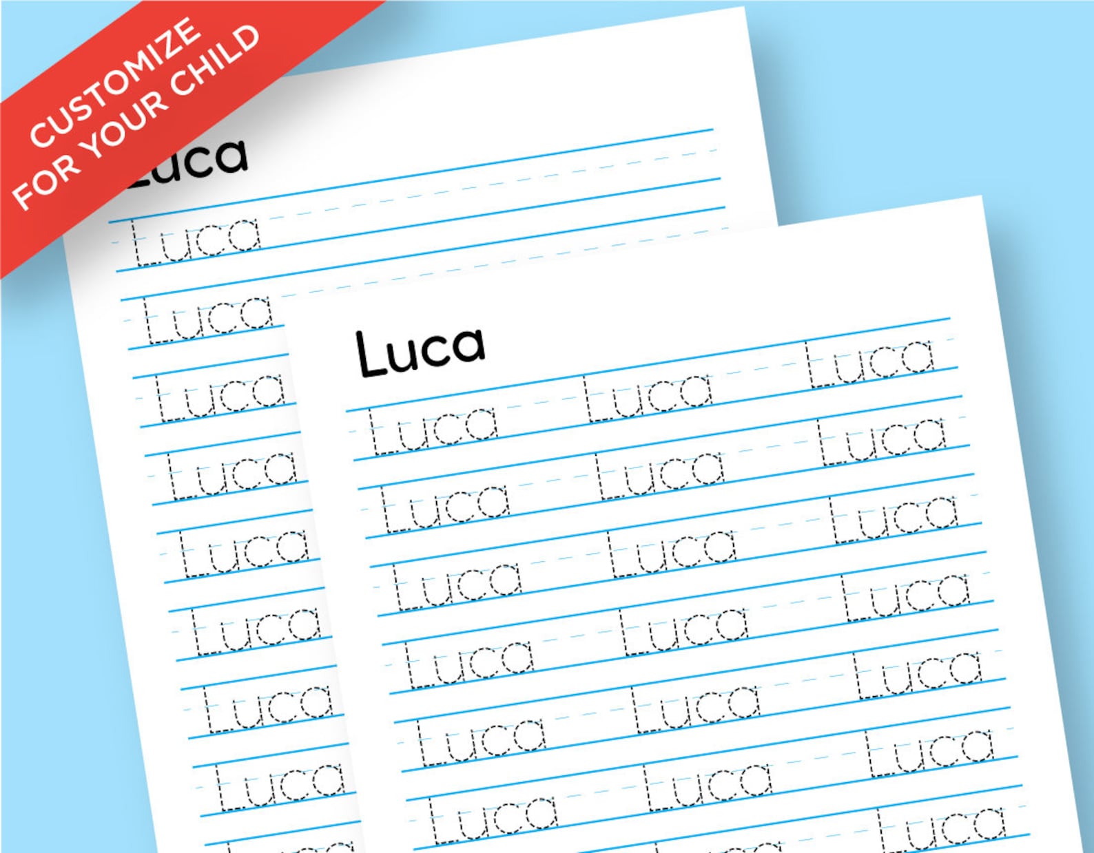 Printable Custom Name Tracing Worksheets - Etsy