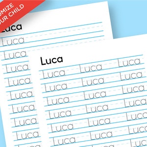 Printable Custom Name Tracing Worksheets - Etsy