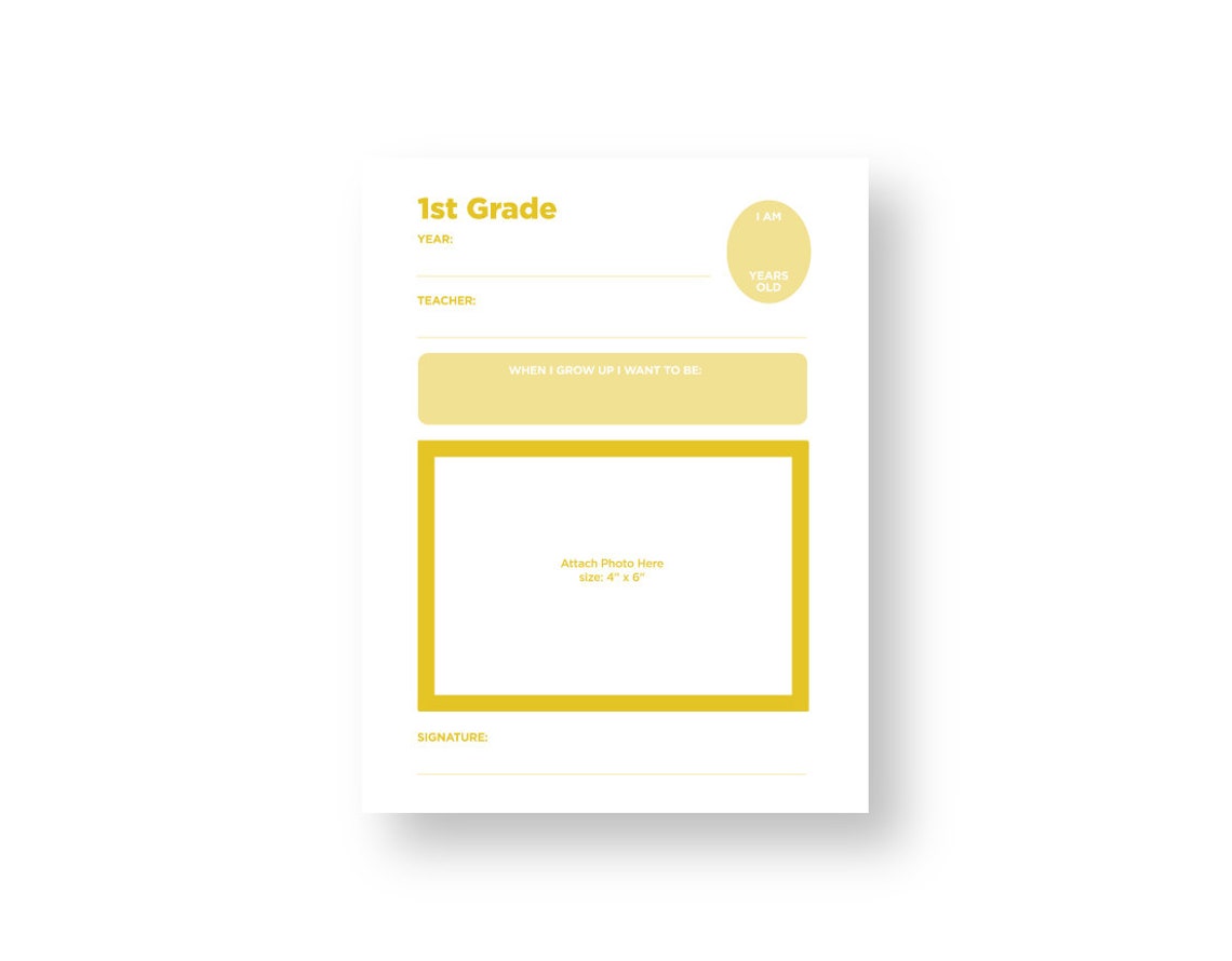 Printable Yearly School Memory Sheets preschool Through - Etsy