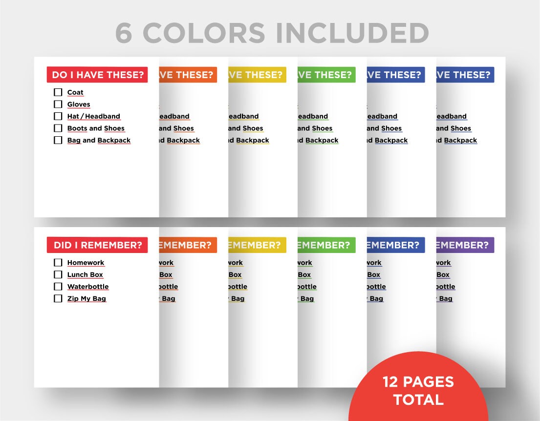 Printable Forgetful Checklist - Etsy