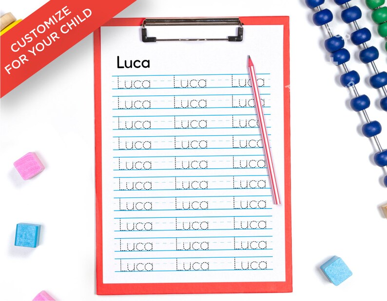 Printable Custom Name Tracing Worksheets - Etsy