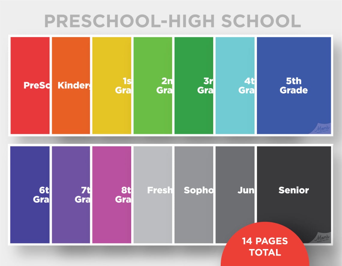 Printable Yearly School Cover Sheets : USA Version - Etsy