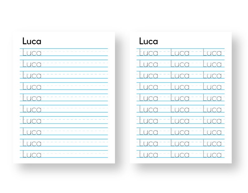 Printable Custom Name Tracing Worksheets - Etsy