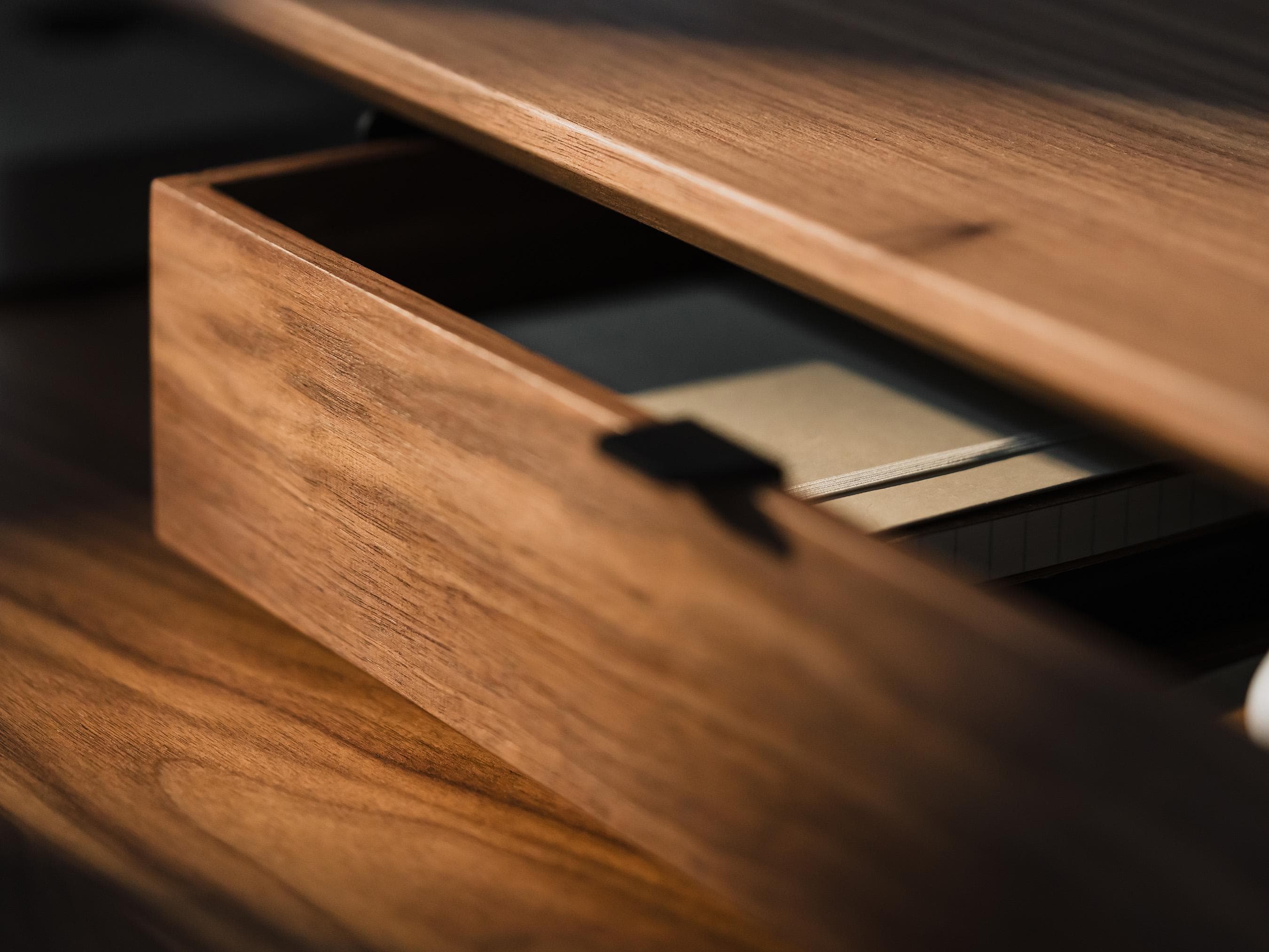 Modular Wooden Desk Drawer: White Steel Base, Desk Organizer - Oakywood ...
