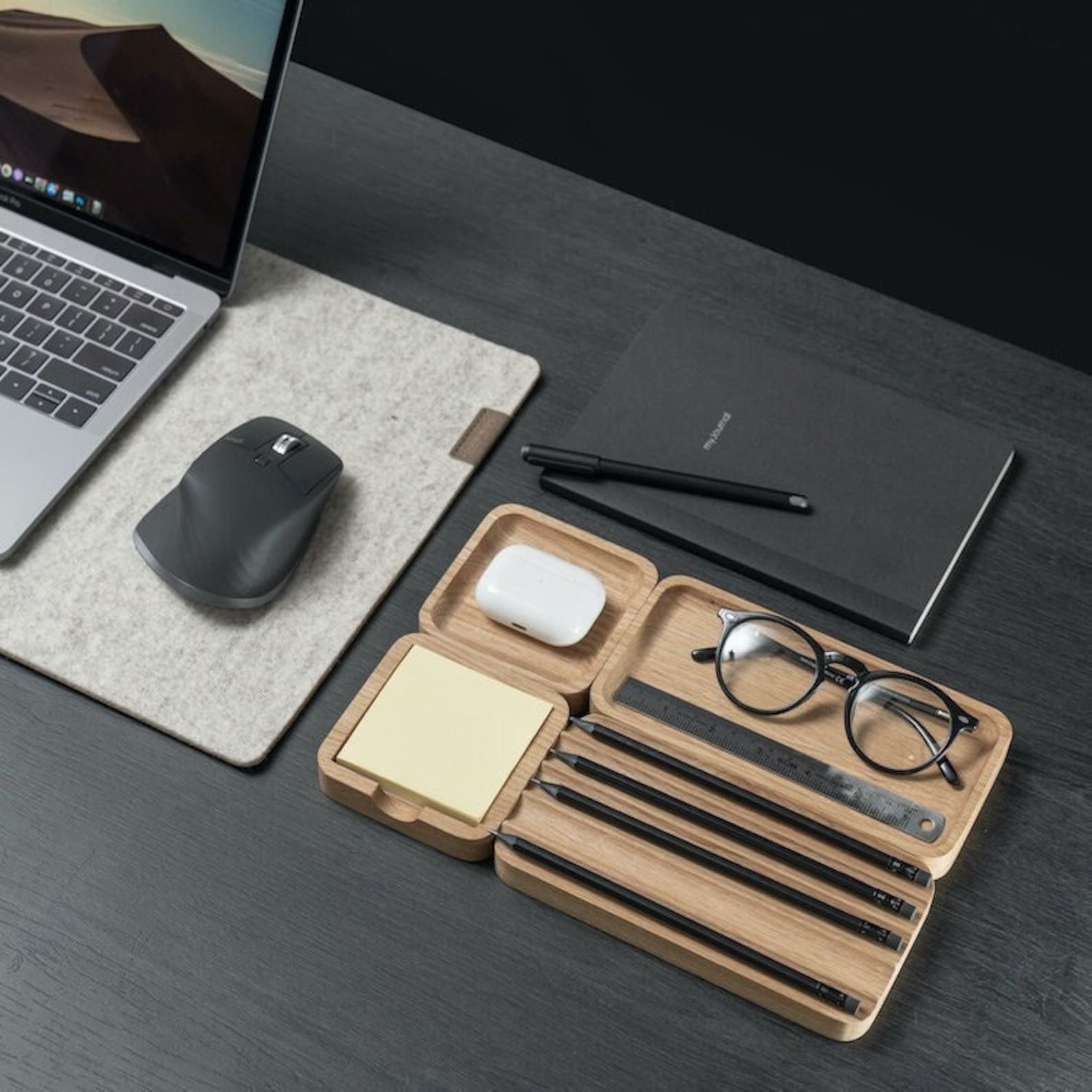 Small Wooden Tray - Oakyblocks, Magnetic Desk Organizer, Desk ...
