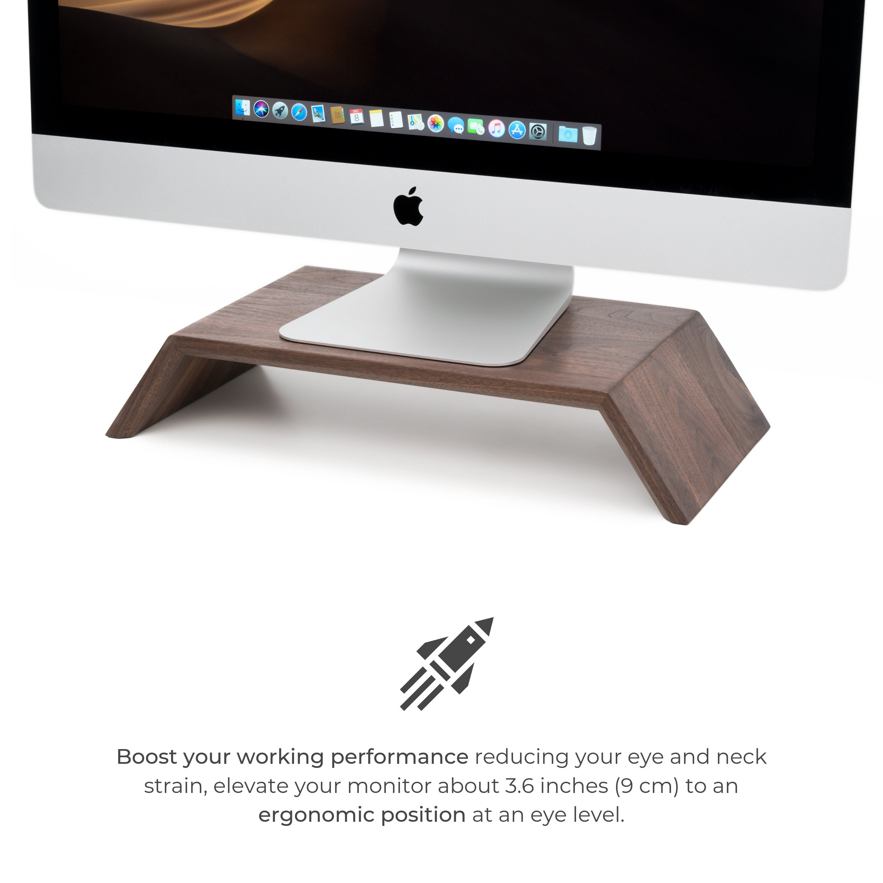 Real Wood Monitor Stand Riser Imac Stand Computer Display | Etsy Canada