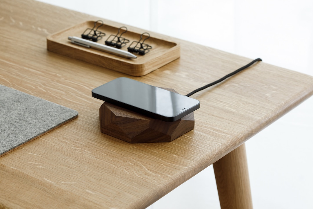 Geometric Wooden Wireless Charger: Qi-enabled Phone Charging Station - Etsy