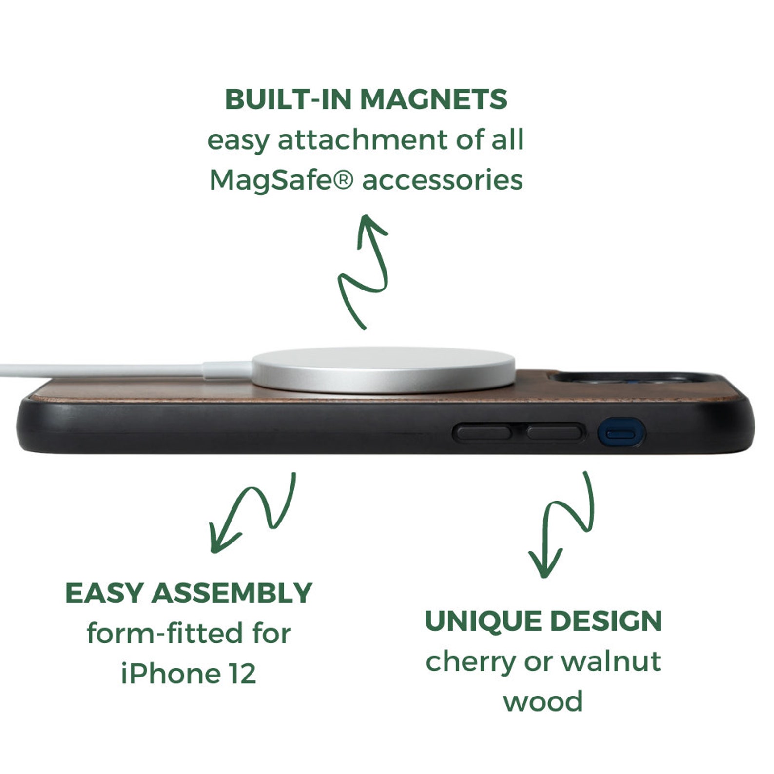 Iphone 12 Magsafe Case Wooden Magsafe Iphone 12 Mini Pro Max - Etsy