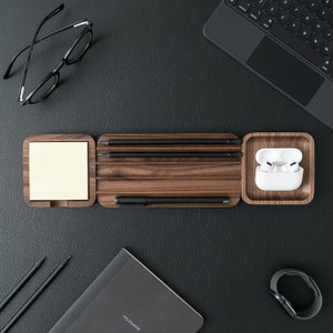 Sticky Notes Holder, Sticky Notes Set, Wooden Desk Tray, Desk ...