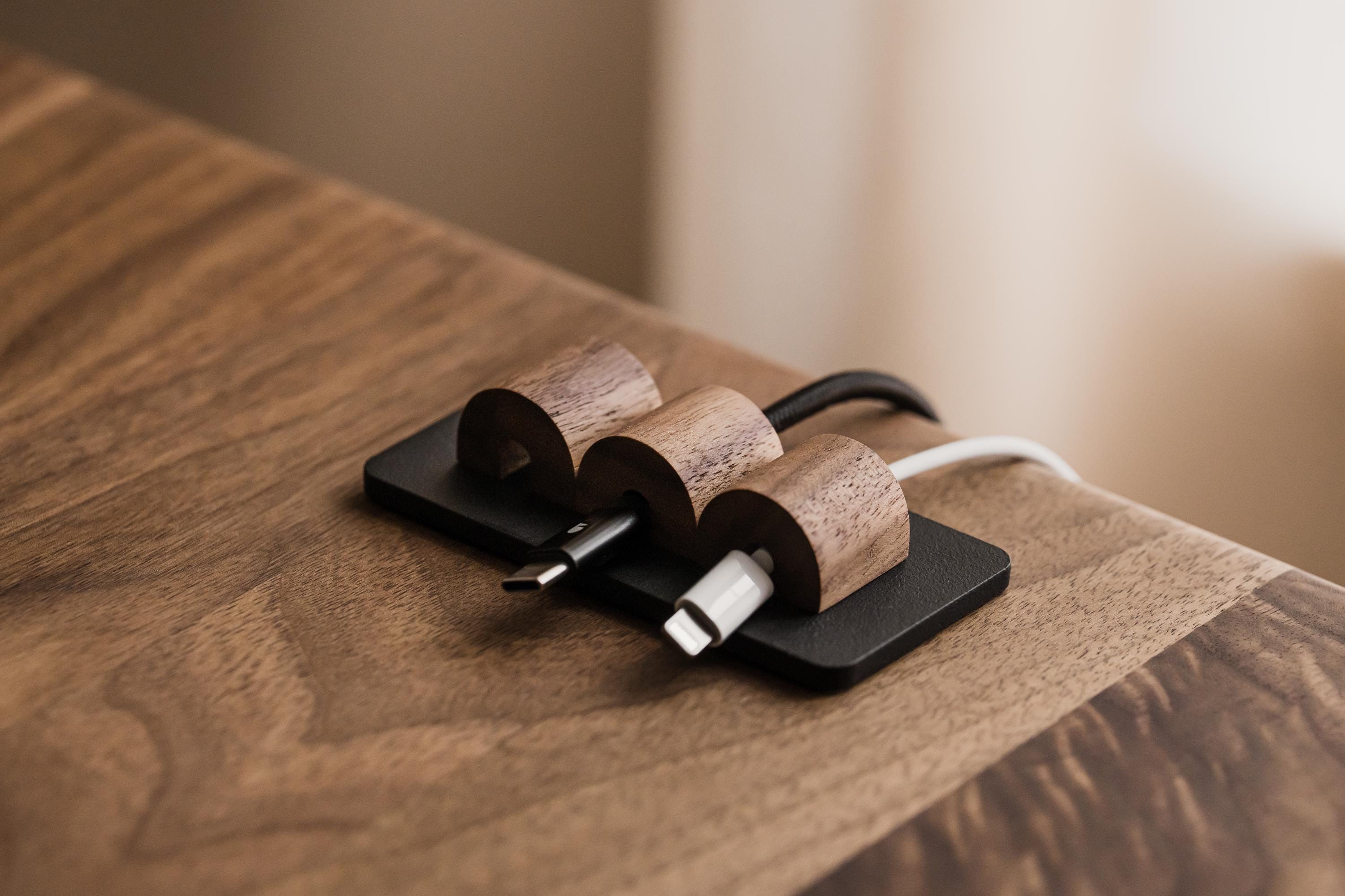 Magnetic Wood Cable Organizer: Desk Cord Management Solution - Etsy