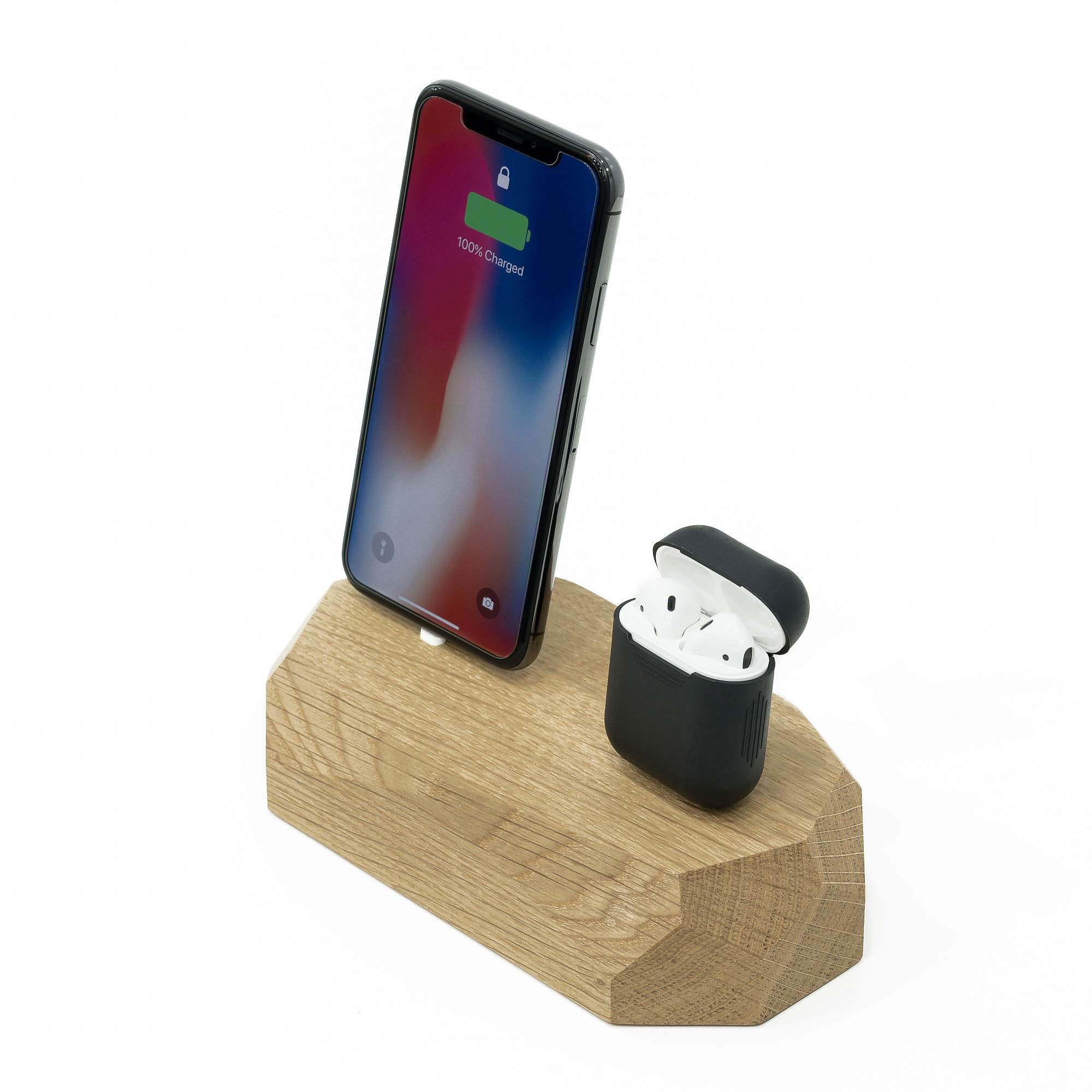 Iphone Charging Station Wooden Charging Organizer Desk | Etsy