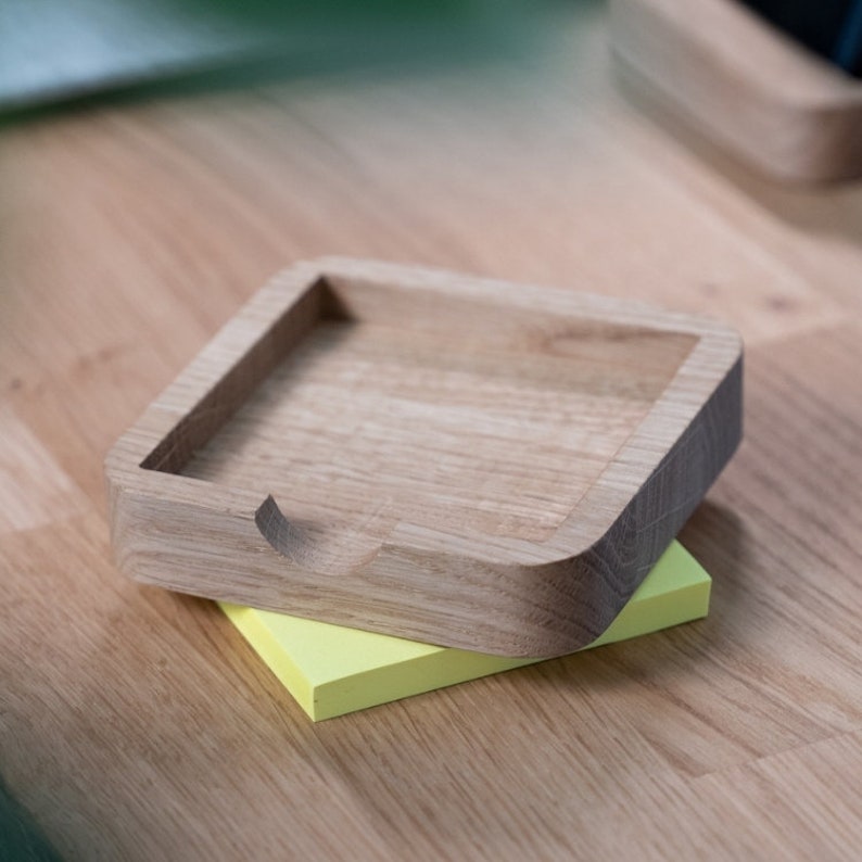 Sticky Notes Holder Sticky Notes Set Wooden Desk Tray Desk - Etsy