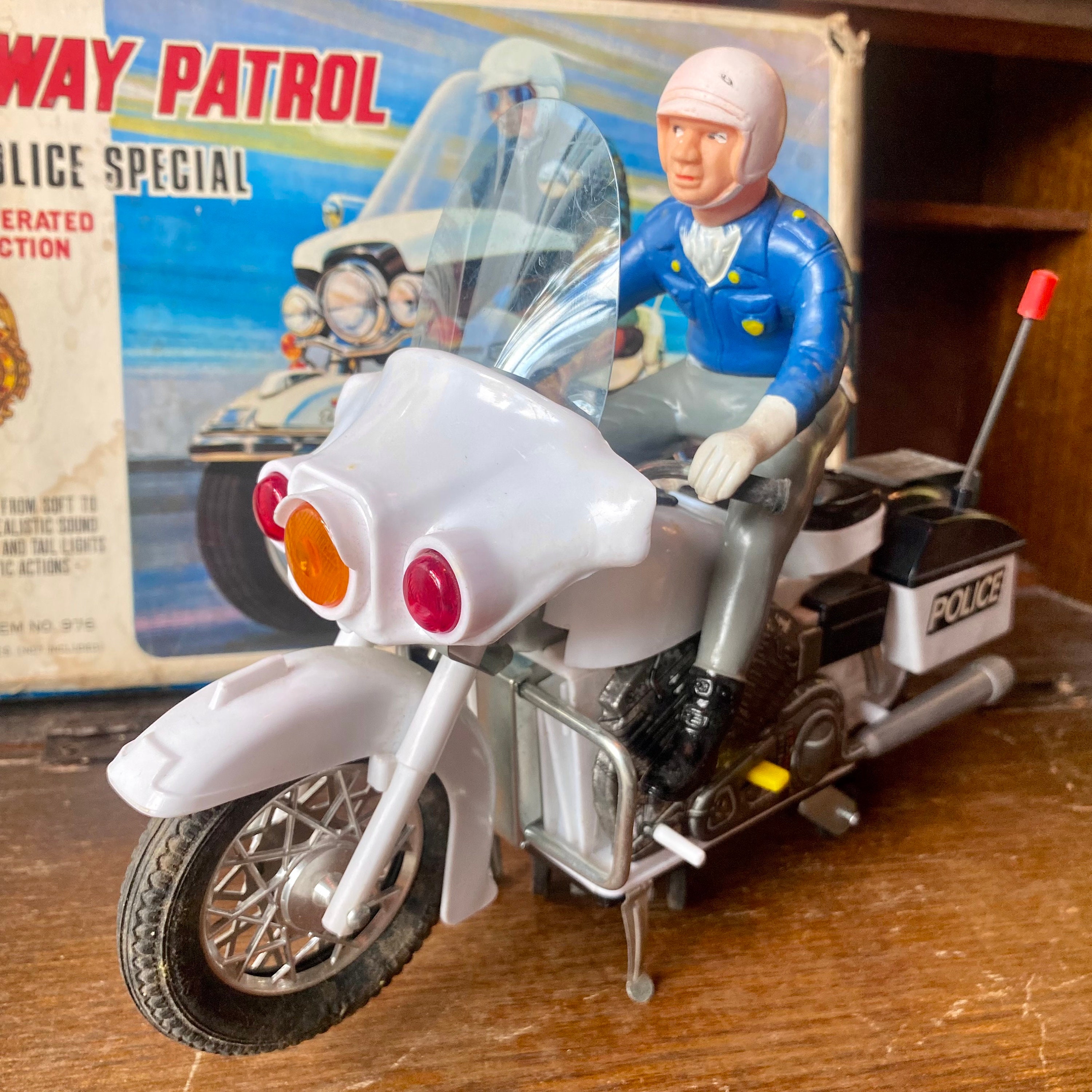 1960’s Japan Tin Toy Highway Patrol Police Motorcycle With Original Box ...