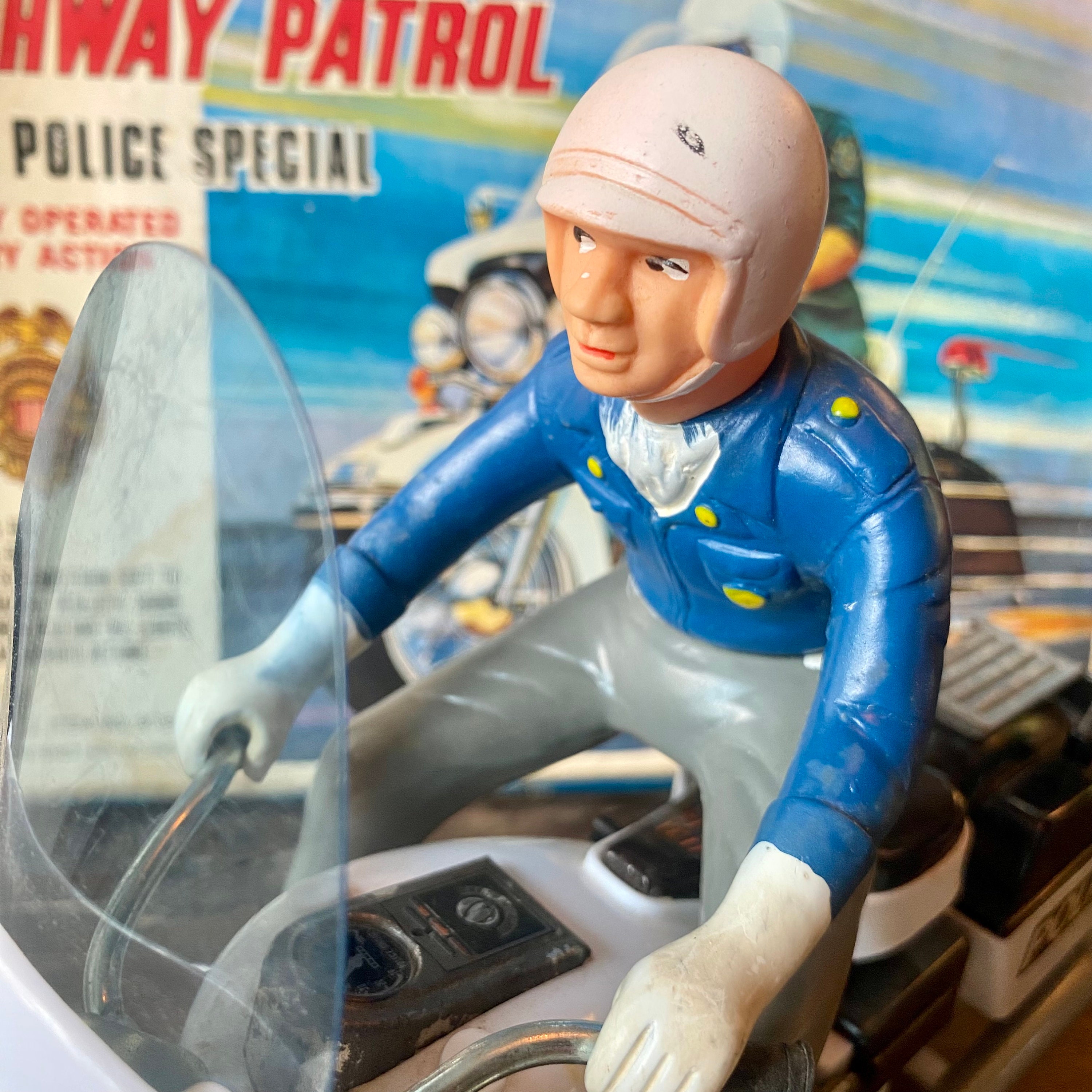 1960’s Japan Tin Toy Highway Patrol Police Motorcycle With Original Box ...