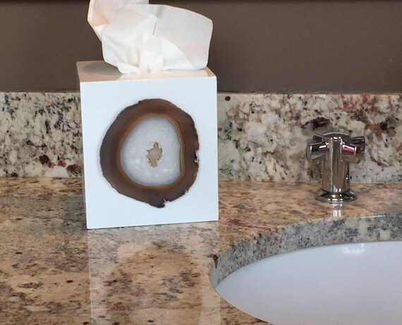 Natural Agate Tissue Box CoverKleenex | Etsy