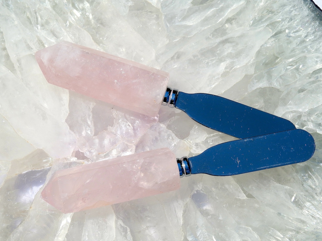 Rose Quartz Knife,knife ,rose Quartz,cheese Knife,gemstone, Flatware ...
