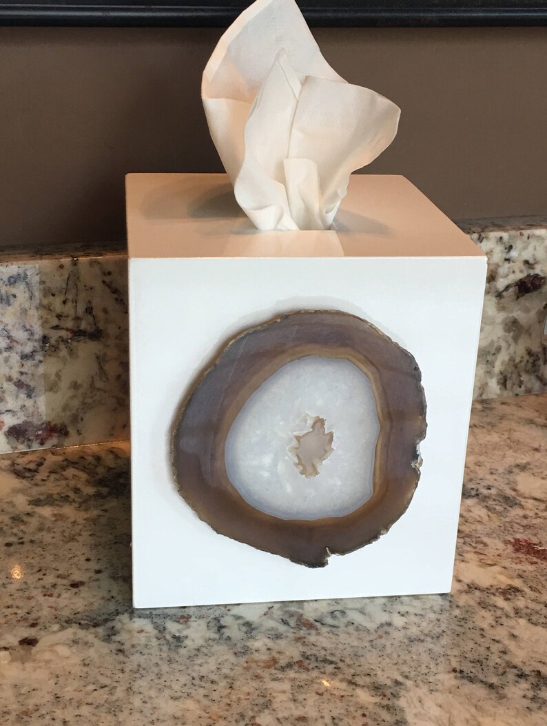 Natural Agate Tissue Box CoverKleenex | Etsy