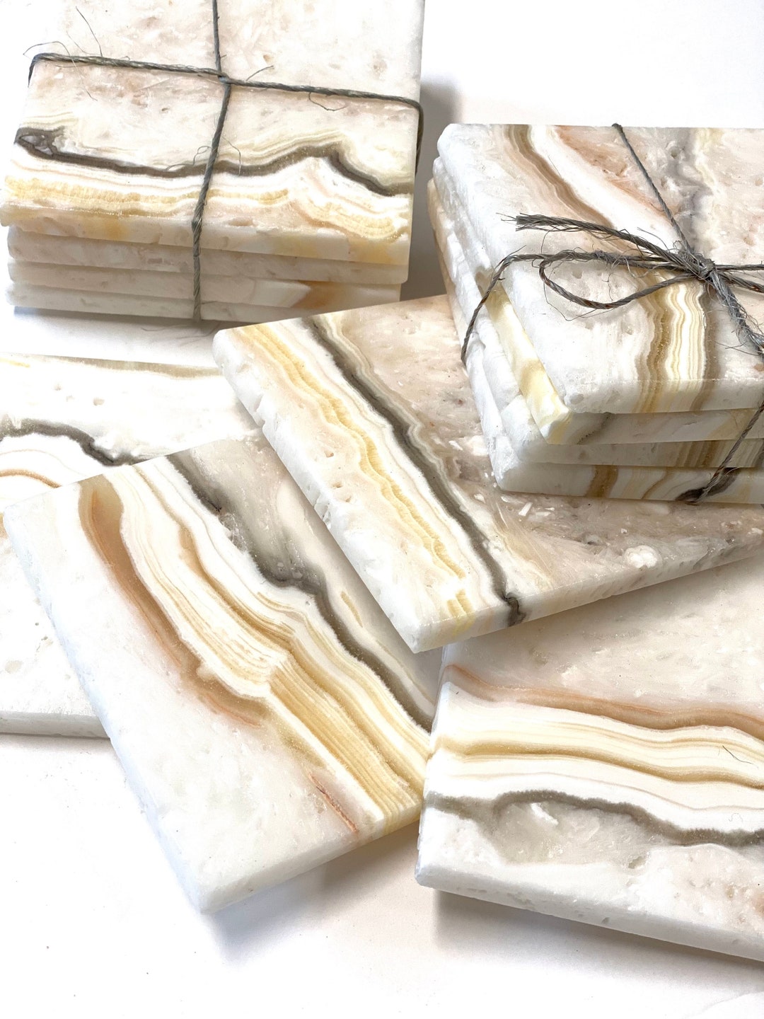 Coasters, Onyx Coasters, Gift Set, Stone Coasters , Drink Coasters, Marble Coasters, Gift for ...