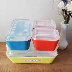 Vintage Pyrex Primary Colors Refrigerator Dishes - Etsy