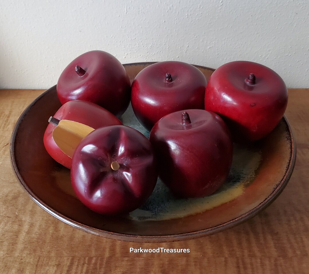 Vintage Wood Red Apples - Etsy