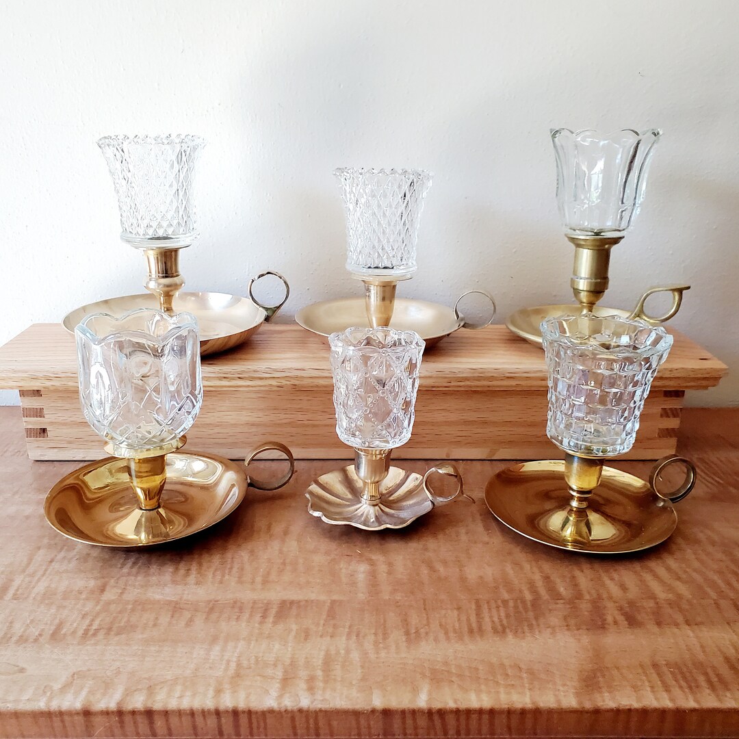 Vintage Brass Chamberstick, Candlestick Holder, Votive Candle ...