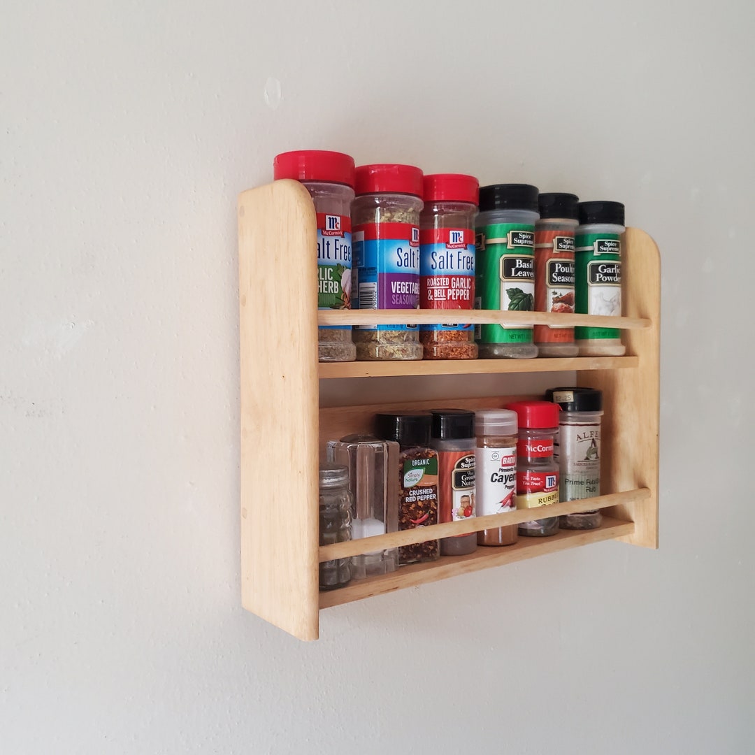 Vintage Wooden Spice Rack, Wall or Countertop Small Space Spice Rack - Etsy