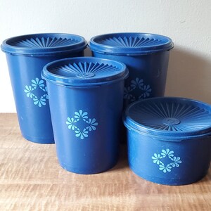 Vintage Blue Tupperware Canister Home & Living Kitchen Storage Jars ...
