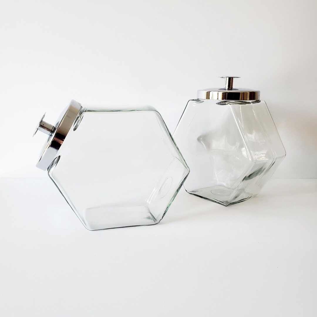 1 Gallon Glass Slant Jars 2 Vintage Candy Store Tilt Jars - Etsy