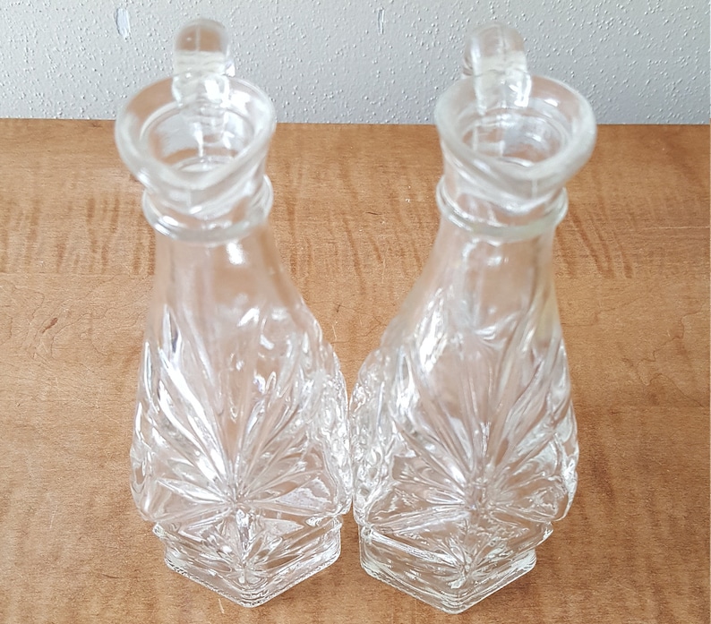 Vintage Star Cruet Set Anchor Hocking Oil & Vinegar Cruets - Etsy