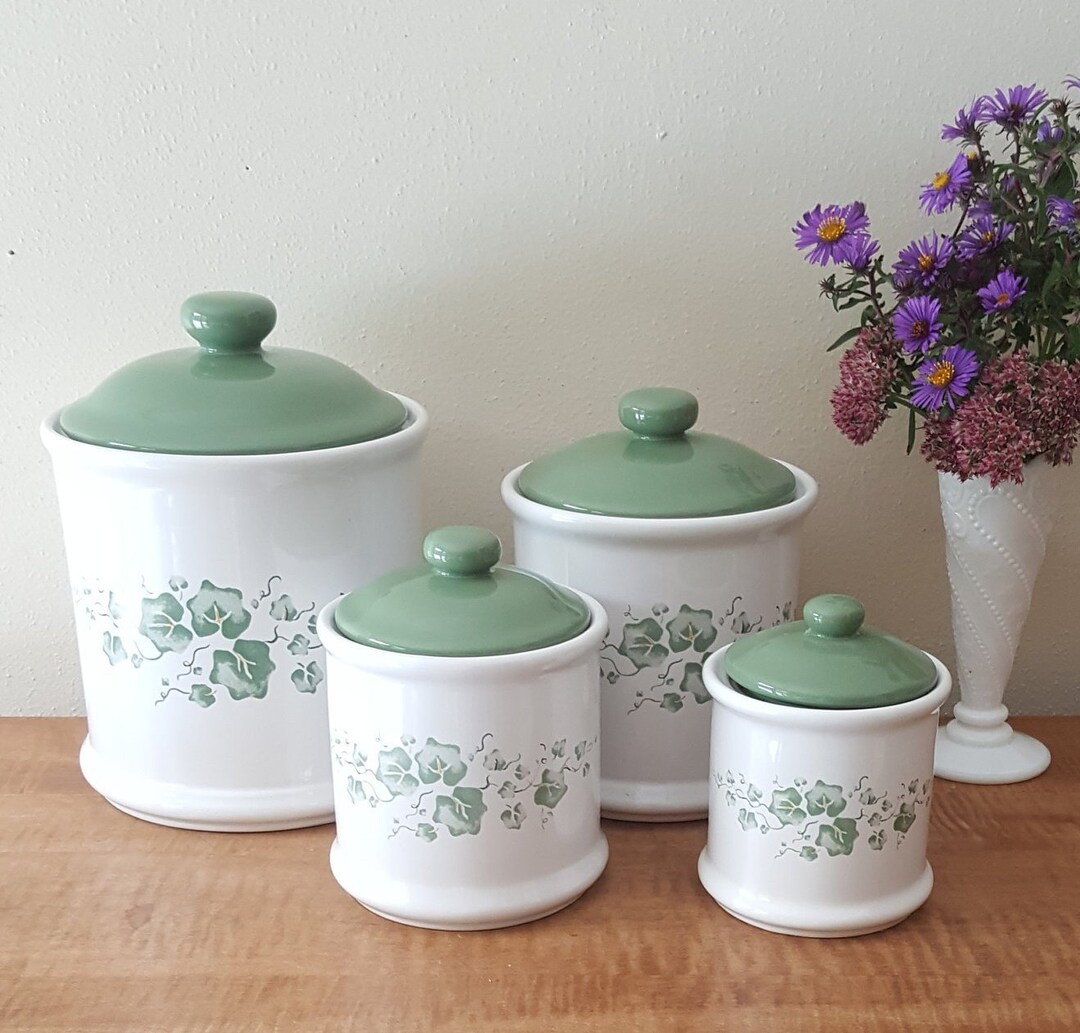 Vintage Corelle Callaway Ivy Ceramic Canister Set of 4 - Etsy