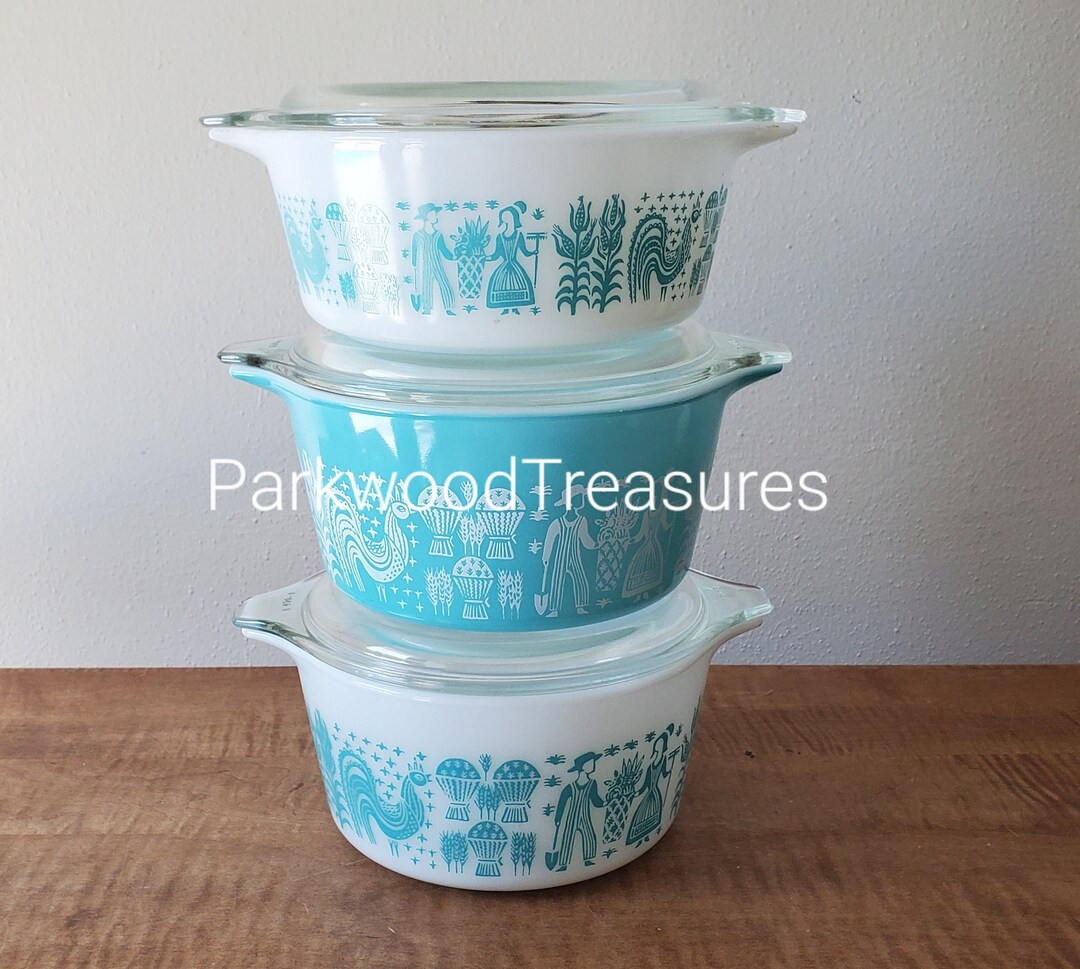 Vintage Pyrex Amish Butterprint Casserole Dish Set - Etsy