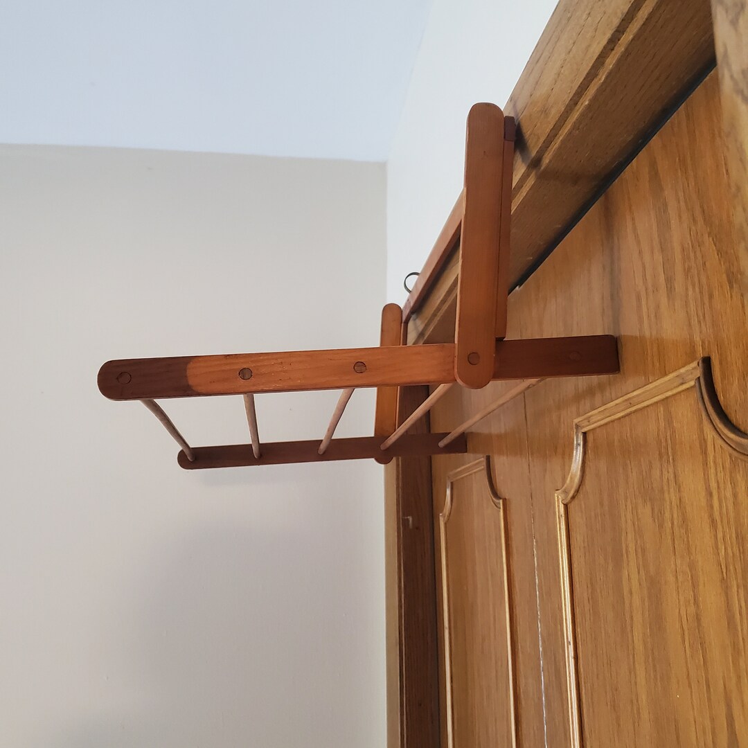 Antique Wooden Clothes Rack Collapsible Wooden Laundry Rack - Etsy