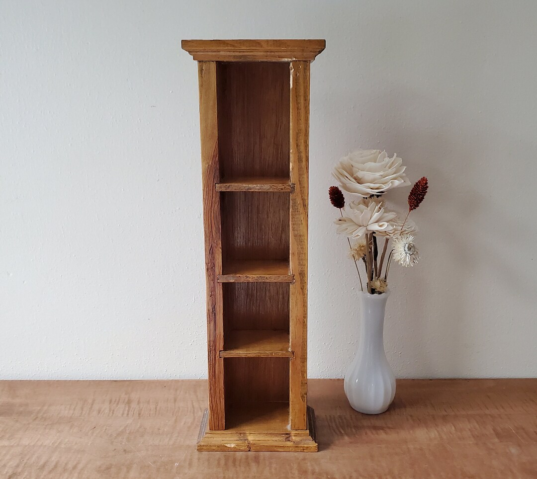 Vintage Small 4 Tier Wood Shelf Shelving Unit Curio Cabinet - Etsy