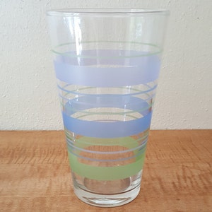 Vintage Libbey Drinking Glasses Libbey Festiva Pastel Striped Tumbler ...