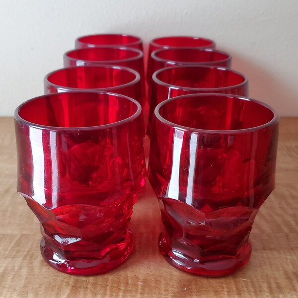 Red Glassware - Etsy