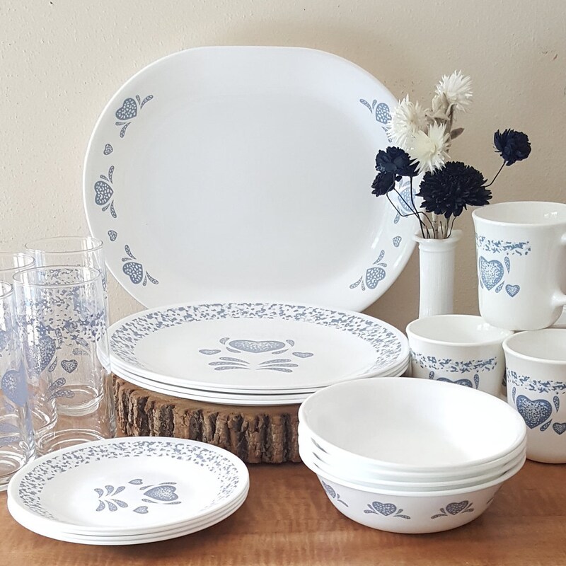 Corelle Blue Hearts - Etsy