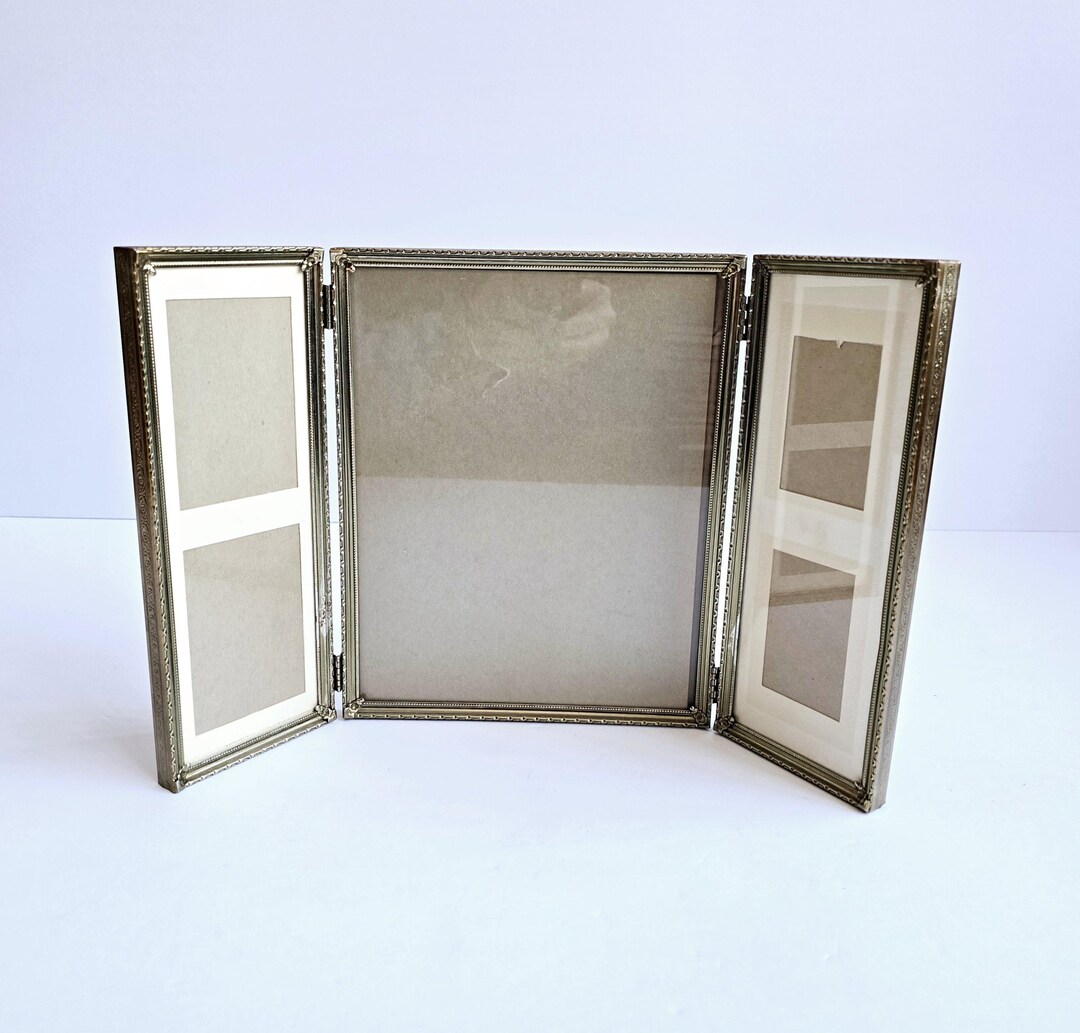 8x10 Triple Hinged Frame With 4x10 Panels Antique Brass Frame - Etsy