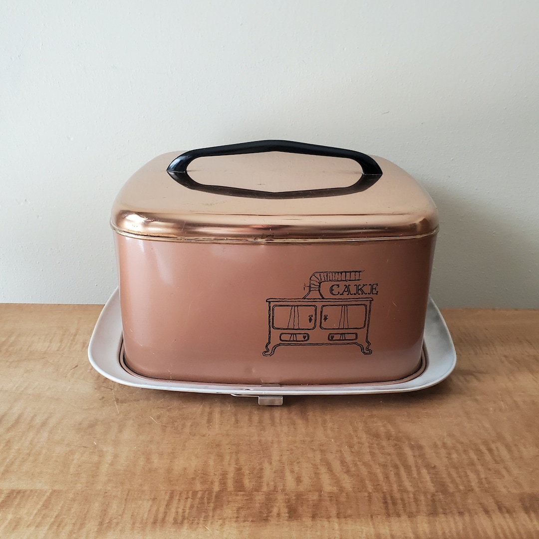 Vintage Metal Cake Carrier, Square 1950's Cake Keeper, Vintage Anodized ...
