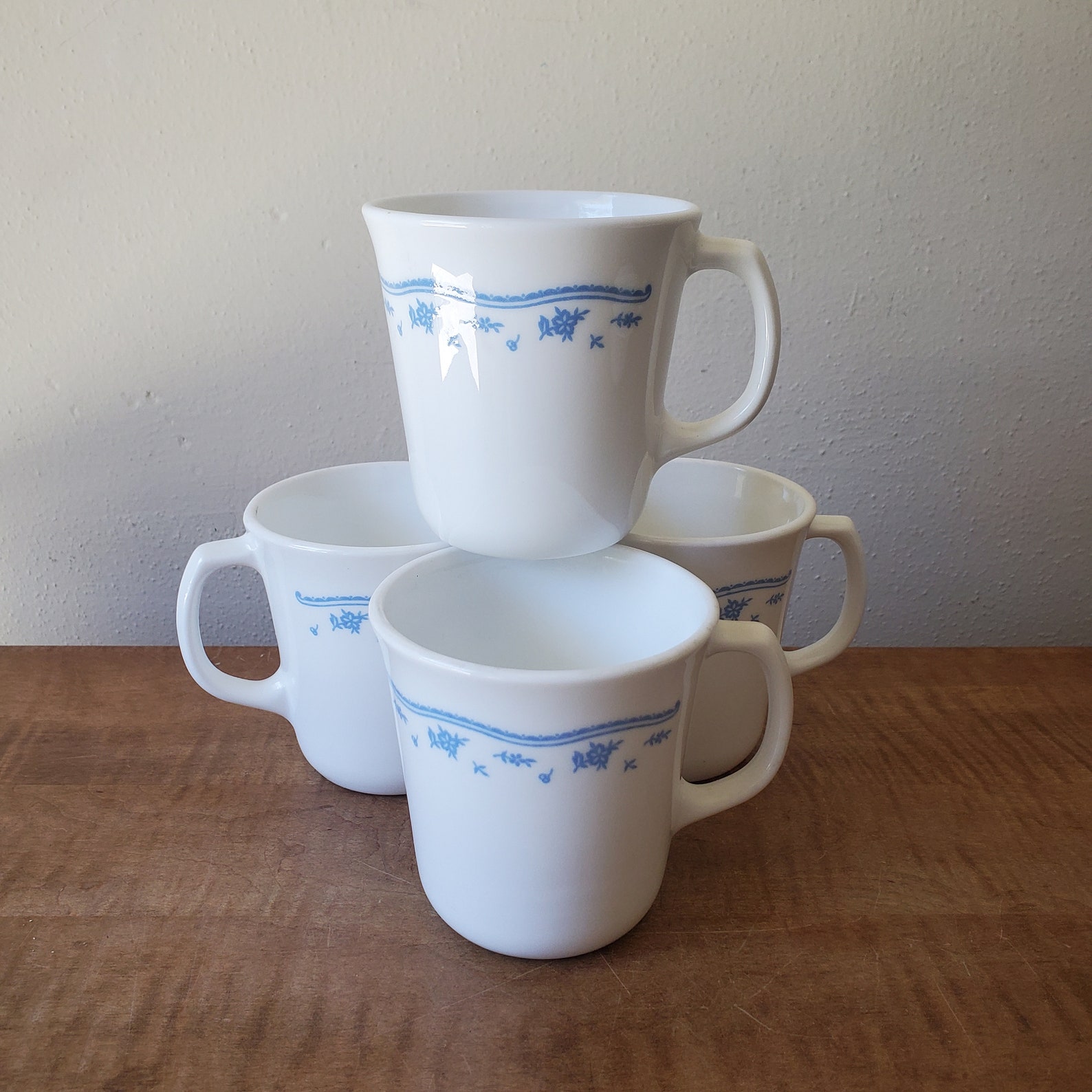 Vintage Corelle Morning Blue Dinnerware: 21 Piece Set for 4 Guests - Etsy