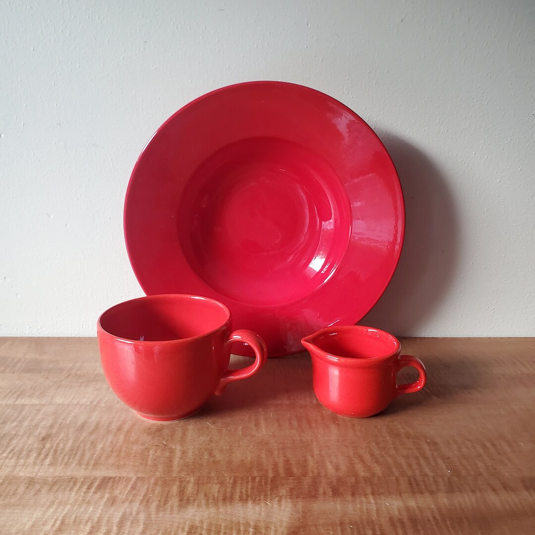 Vintage Waechtersbach Red Dinnerware Set of 3 Pieces as Pictured - Etsy
