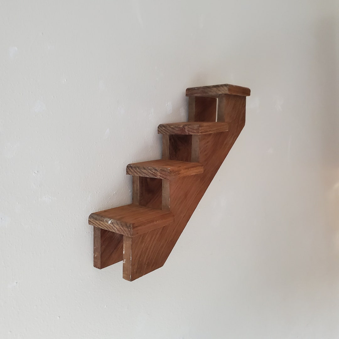 Vintage Shelves Tier Wall Shelf Display Stair Steps Wood Wall Hanging ...