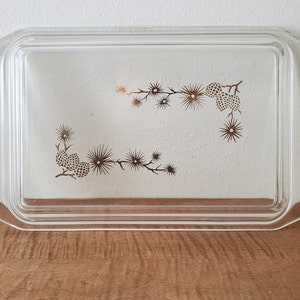 Vintage Pyrex Golden Pinecone Space Saver With Pattern Lid Pyrex Space ...