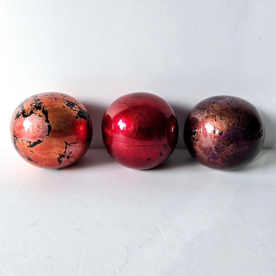 Decorative Balls 3 Spheres Vintage Carpet Balls - Etsy