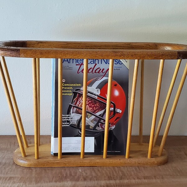 Wooden Magazine Rack - Etsy