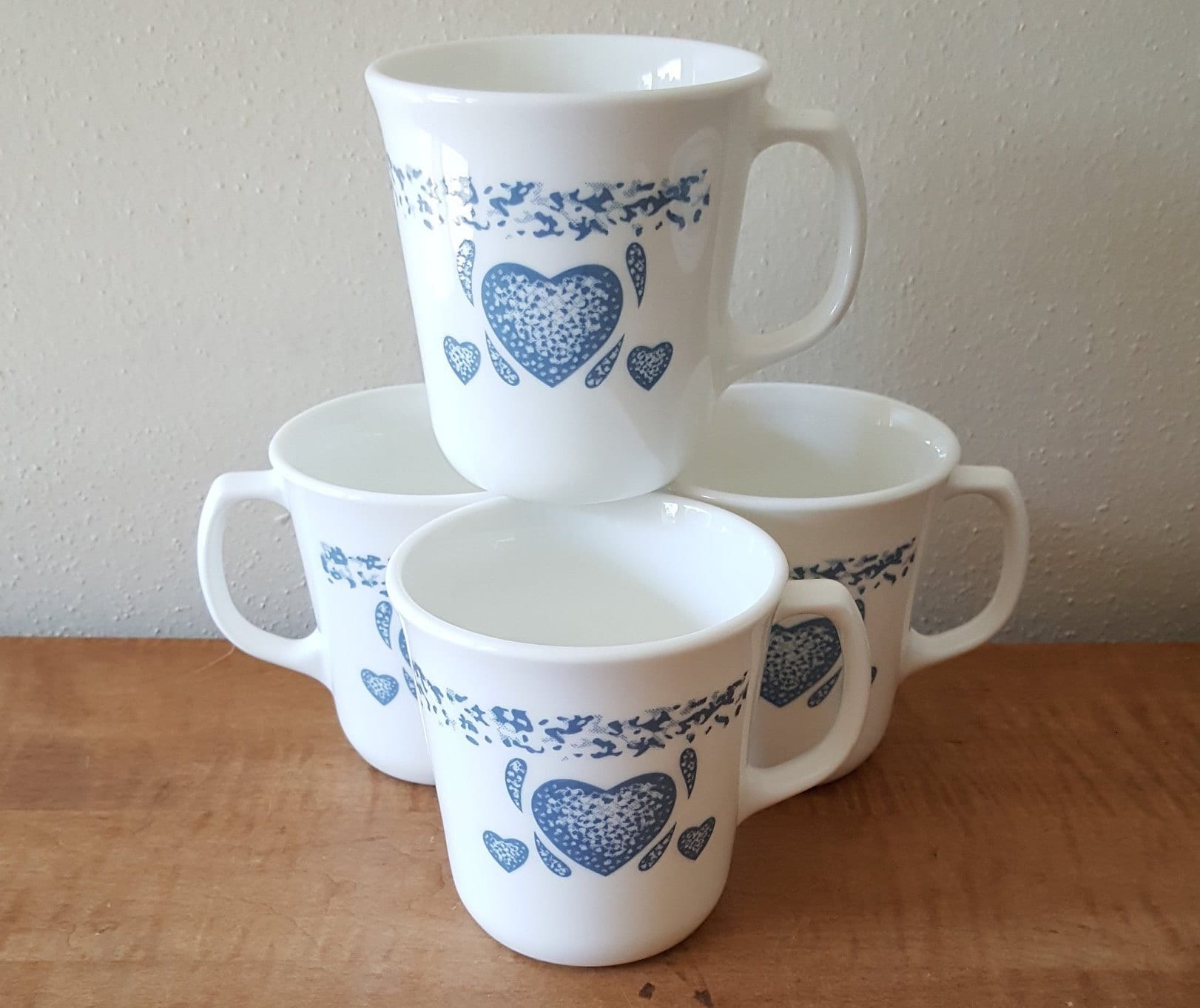 Vintage Corelle Blue Hearts Dinnerware 21 Piece Set for 4 | Etsy