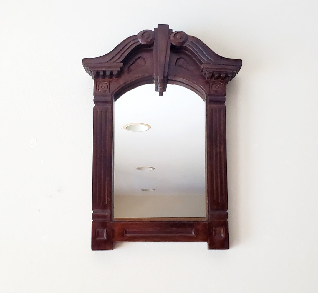 Antique Ornate Wooden Framed Wall Mirror, Vintage 21" X 14", Wall ...